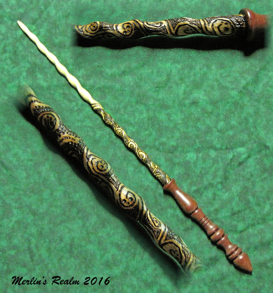 Bloodwood and Oak Wood-burned Magic Wand – Merlin's Realm