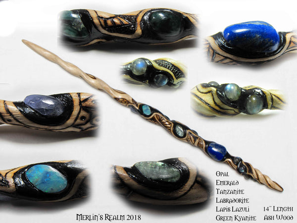 Royal Jeweled Ash Master Magic Wand – Merlin's Realm